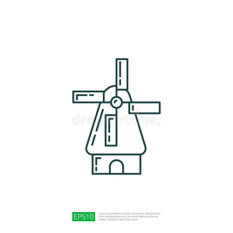 Dutch Farm Windmill. Farming Icon Stock Vector - Illustration of mill ...
