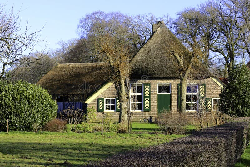 Dutch farmhouse stock photo. Image of bricks, garden - 19022230