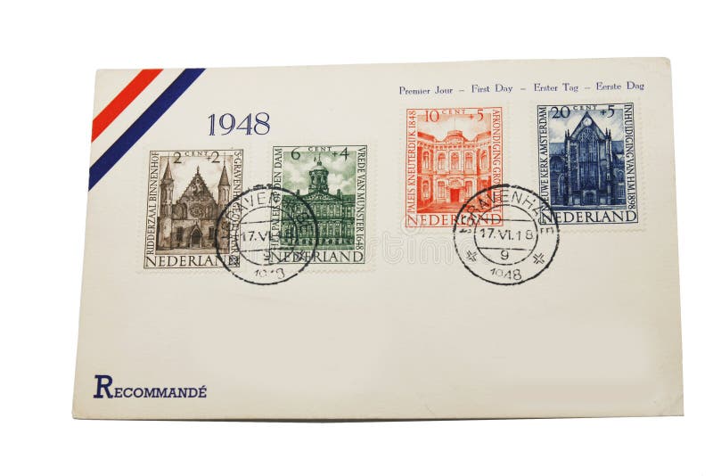 Dutch First Day Envelope of 1948 Editorial Stock Image - Image of ...