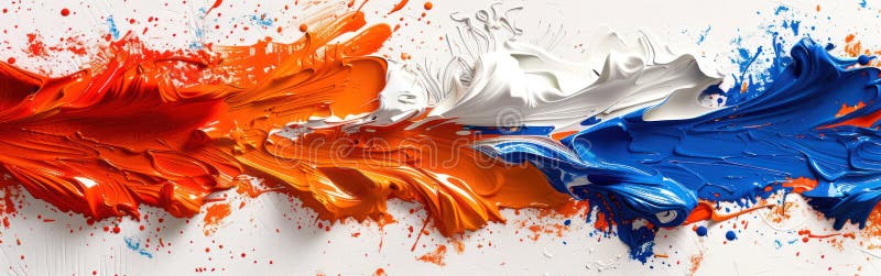 Dutch Flag Colors Abstract Brushstroke Pattern on White Texture for ...