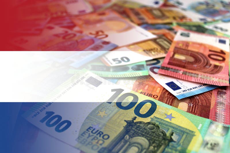 Dutch Flag Covers Euro Banknotes. Stock Photo - Image of euro ...