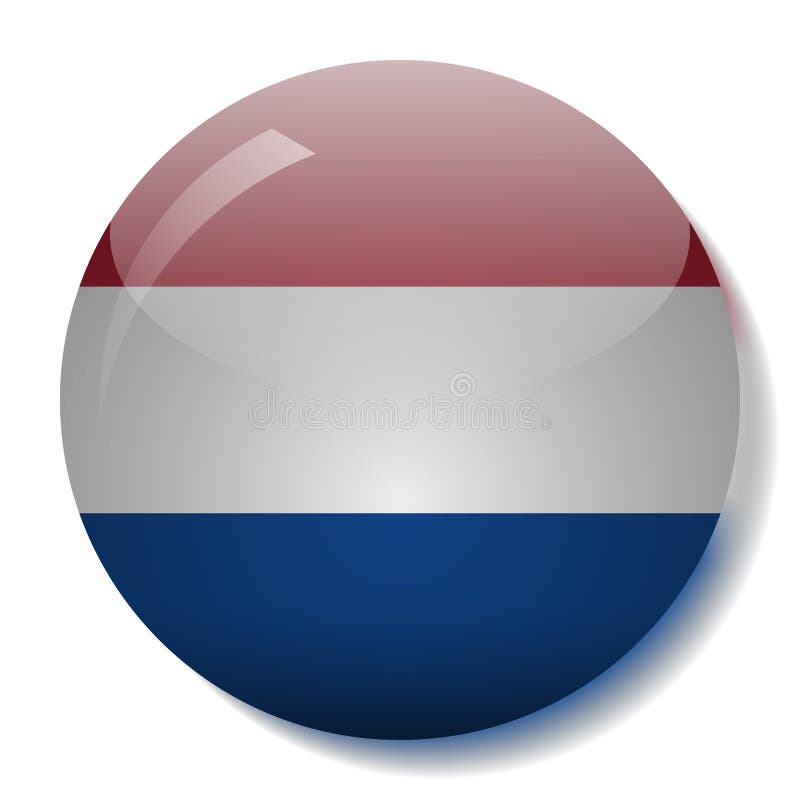 Dutch Flag Glass Button Vector Illustration Stock Vector - Illustration ...
