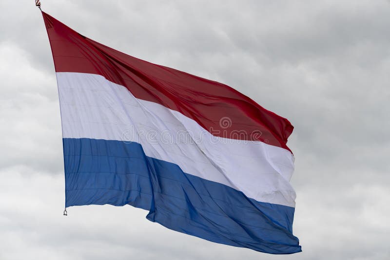 Dutch Flag Hoisted on a National Holiday Stock Photo - Image of color ...