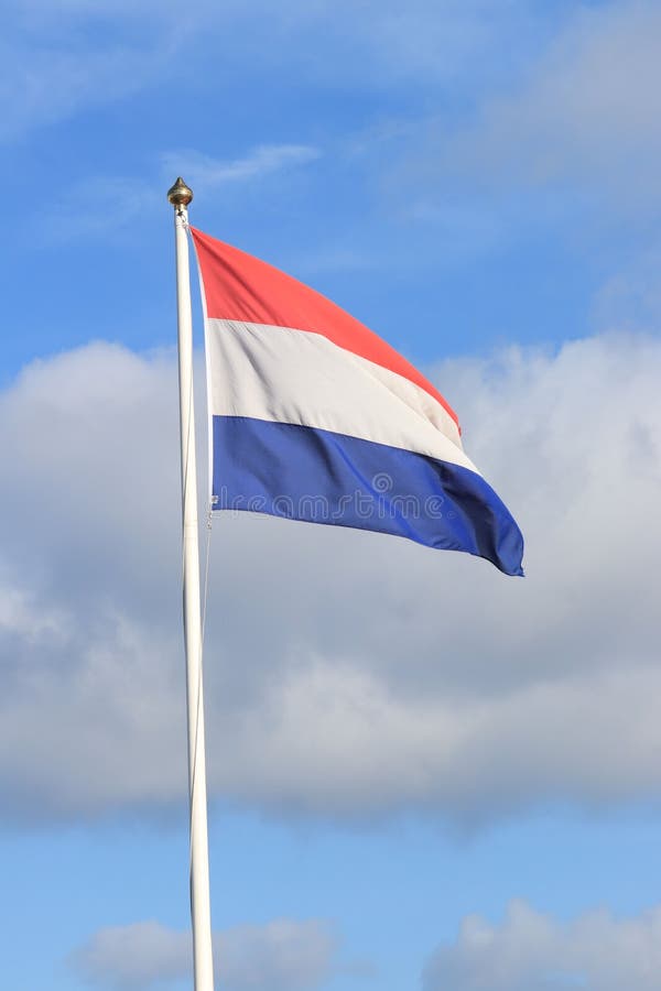 Dutch Flag in Red, White and Blue Stock Image - Image of european ...