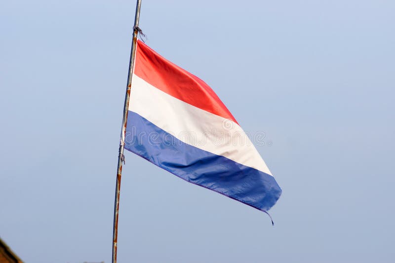 Dutch Flag Waving in the Wind Stock Image - Image of ensign, party ...