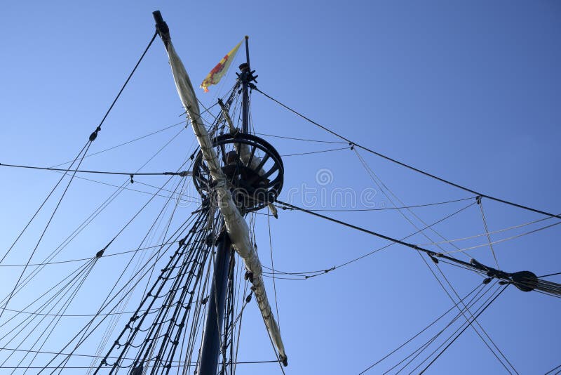 Dutch Flag on a Sailing Ship Stock Photo - Image of zuiderzee, sailing ...