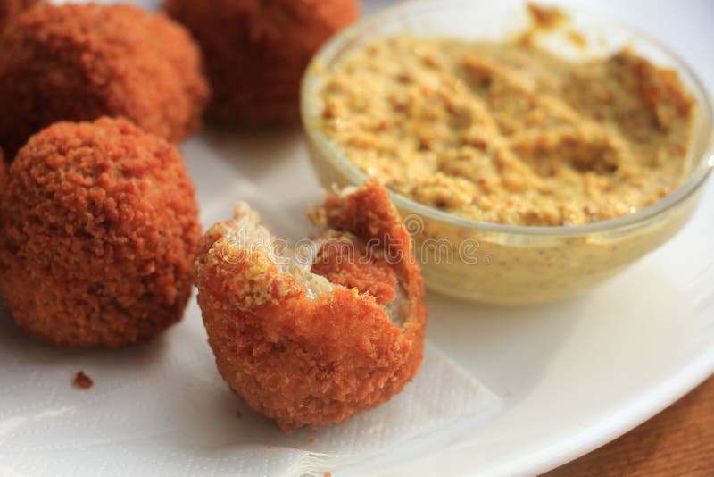 Dutch Fried Snack: Bitterballen Stock Photo - Image of traditional ...