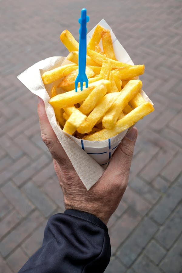 Dutch fries stock photo. Image of fork, thick, snack - 157462550