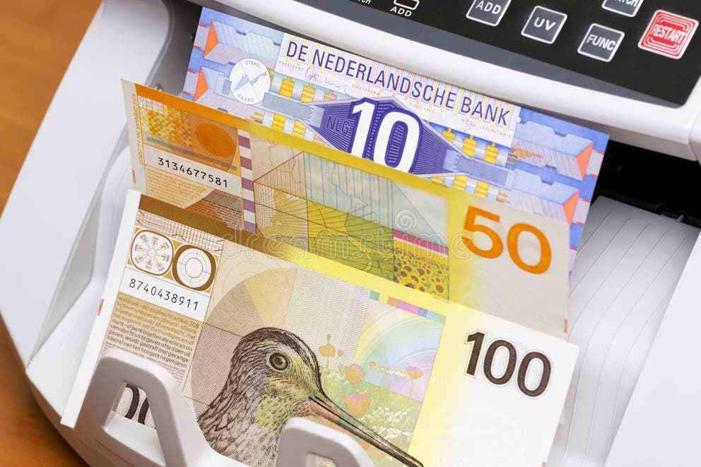 Dutch Guilder in the Counting Machine Stock Photo - Image of financial ...