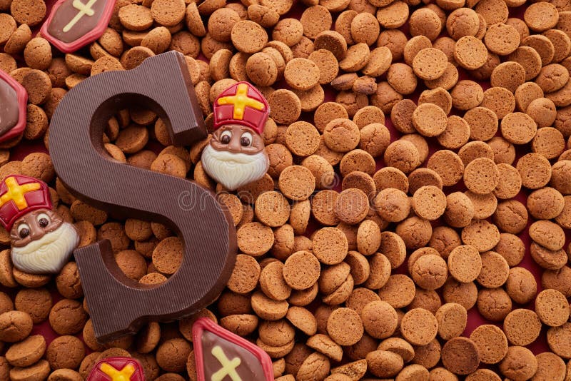 Dutch Holiday Sinterklaas Background with Traditional Sweets and ...