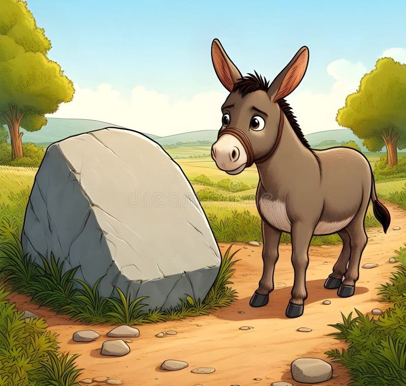 Dutch Idiom: "a Donkey Doesn’t Hit the Same Stone Twice" Stock ...