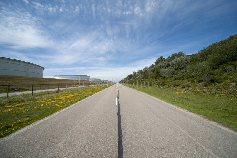 Dutch landscape with road stock image. Image of europort - 27080619
