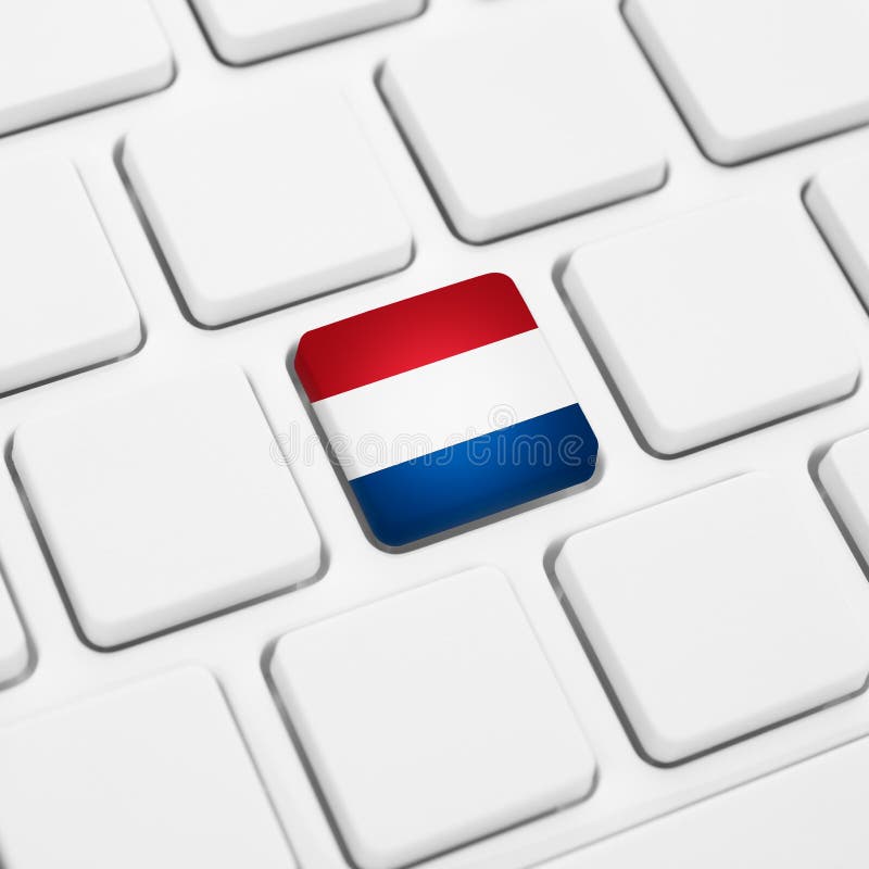 Dutch Language or Netherlands Web Concept. National Flag Button Stock ...