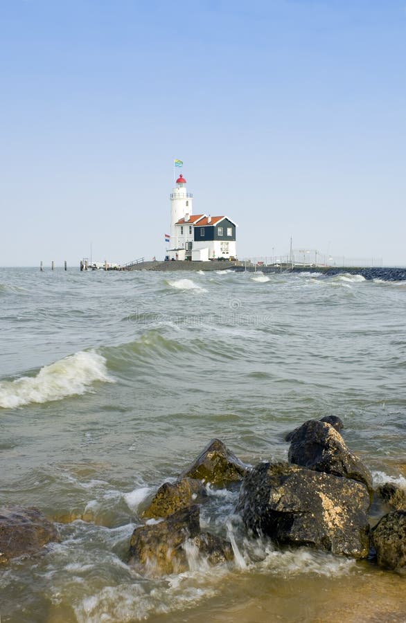 Dutch Lighthouse stock image. Image of rocks, dutch, flags - 2597671