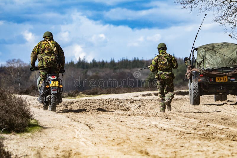 Dutch military practicing editorial photo. Image of agriculture - 233603011