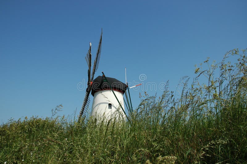 Dutch mill stock photo. Image of meadow, blue, holland - 2026824