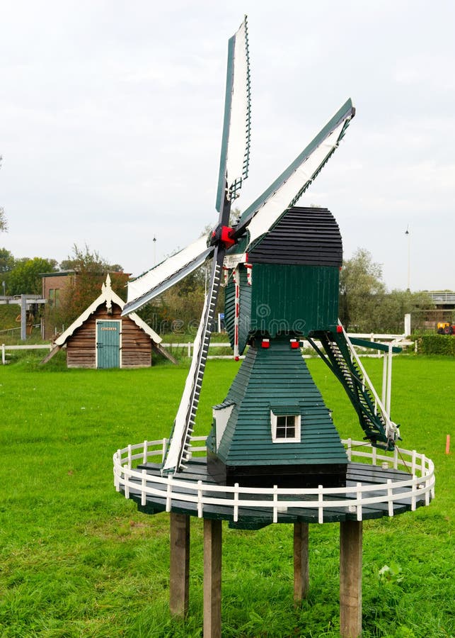 Dutch miniature windmill stock photo. Image of green - 22399252