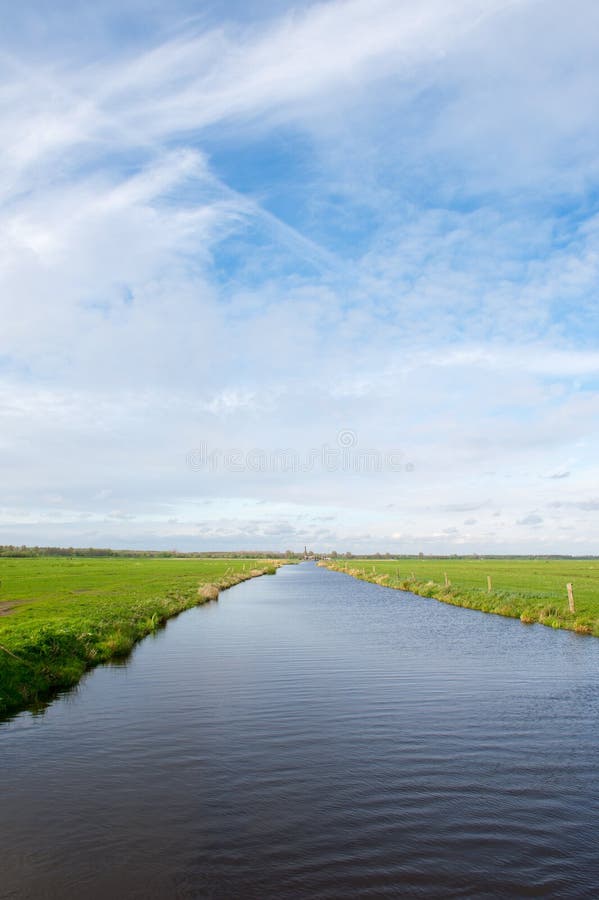 Dutch Polder Landscape in Autumn Stock Photo - Image of foliage, path ...