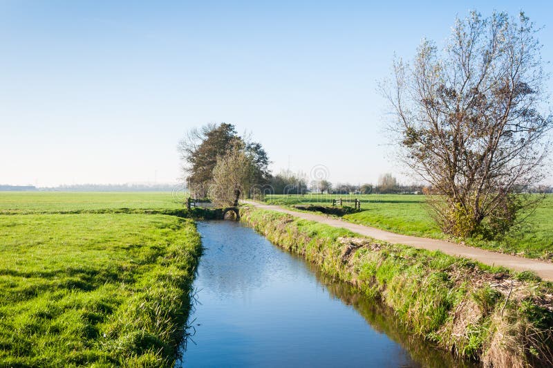 Dutch Polder Landscape in Autumn Stock Image - Image of characteristic ...