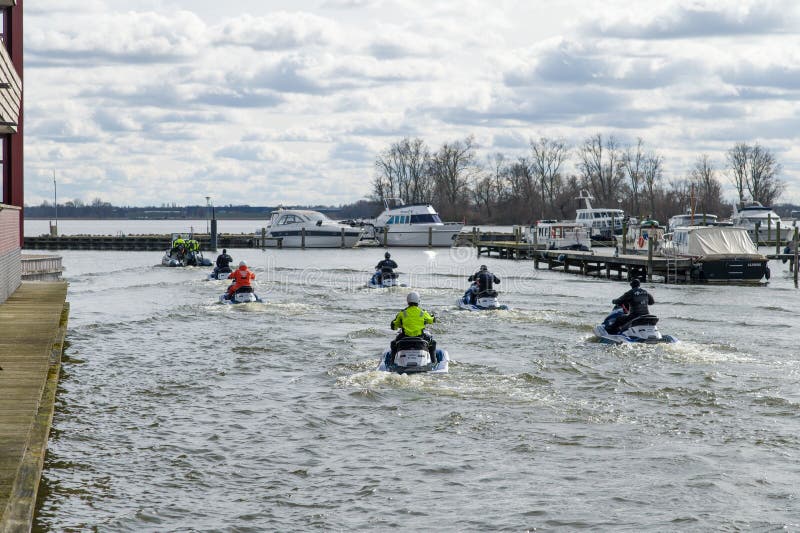 Dutch Police Officers on a Jet Ski Training Course Editorial ...