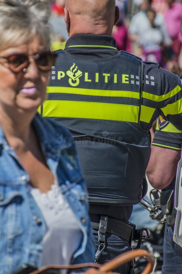 Dutch Policeman from the Back at Amsterdam the Netherlands Editorial ...