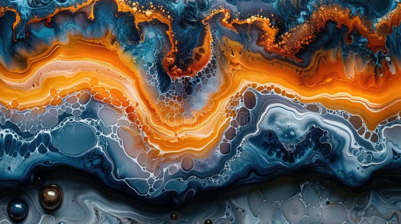 Dutch Pour Painting, Marbling, Different Forms and Structures Stock ...