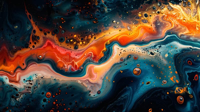 Dutch Pour Painting, Marbling, Different Forms and Structures Stock ...