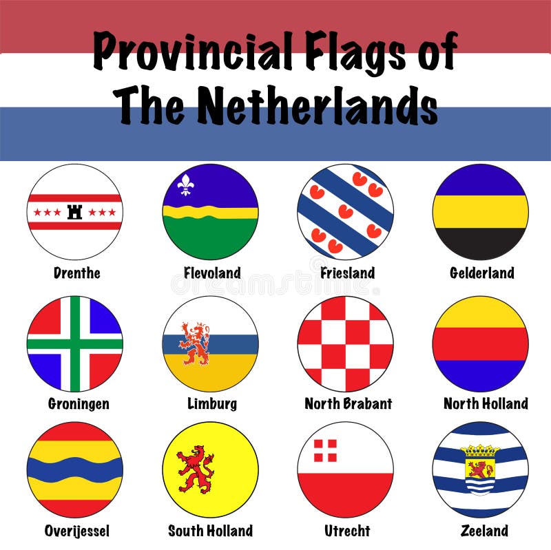 Dutch Provinces Icon Set Circle Stock Vector - Illustration of dutch ...