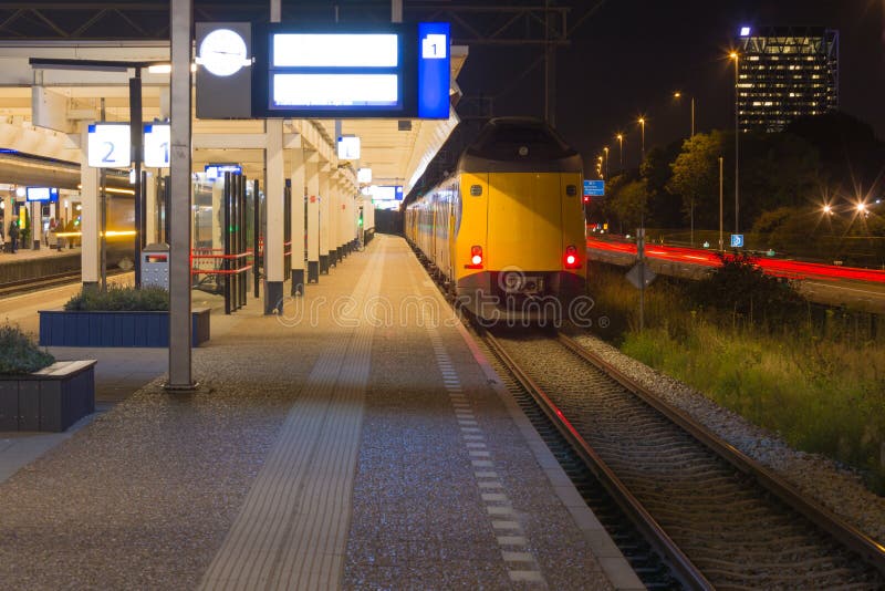 Dutch Railway Station In Evening Light, Amsterdam Stock Photo - Image ...