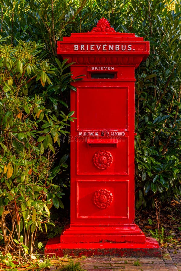 Retro style red mail box stock image. Image of town - 297732617