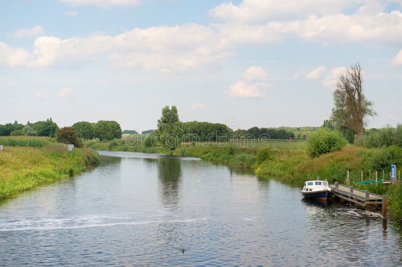 Dutch river in landscape stock photo. Image of nature - 49969480