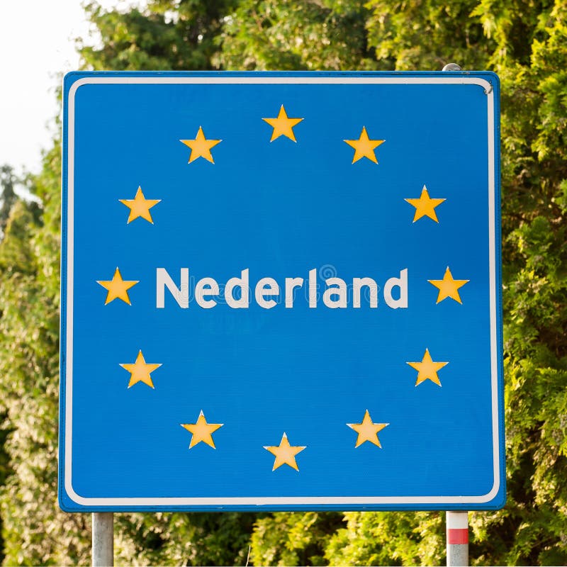 Dutch Road Sign at the Border Stock Image - Image of travel, border ...