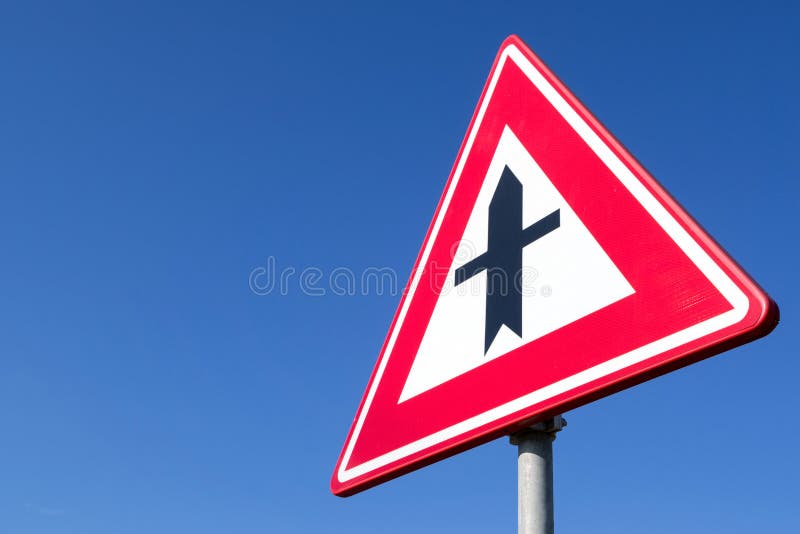 Crossroads with priority stock photo. Image of triangular - 157976588 Crossroads with priority stock photo. Image of triangular - 157976588
