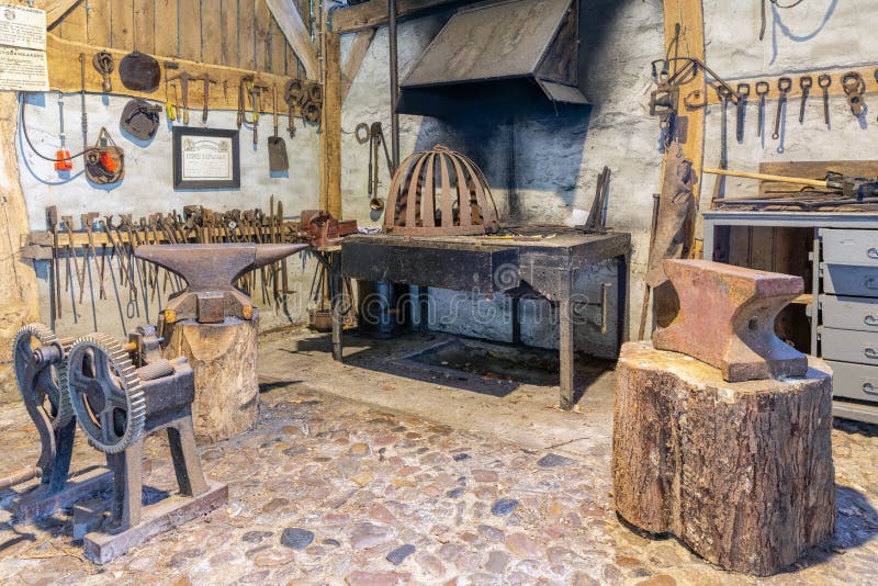 Dutch Rural Open-air Museum with Smithy and Old Historical Tools Stock ...