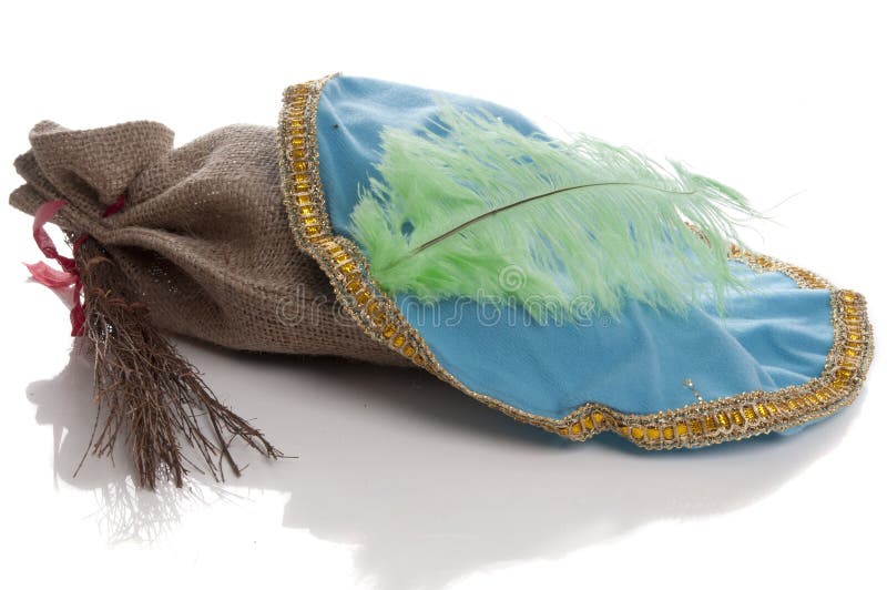 Dutch Sinterklaas Pieten Hat with Roe Stock Photo - Image of stick ...