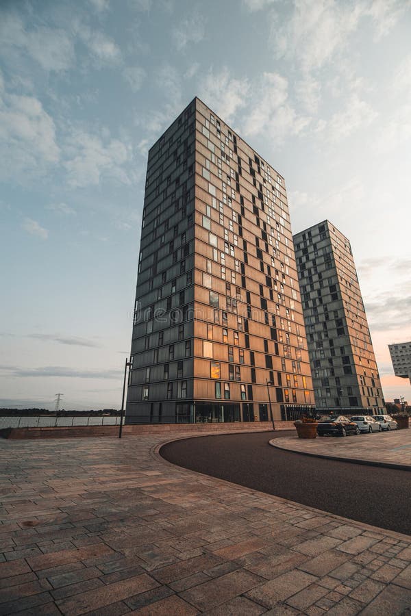 Dutch Skyscraper Design in Almere during Sunrise, Netherlands Stock ...