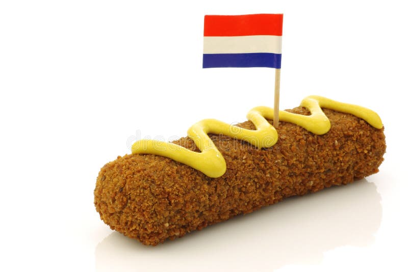 Typical Dutch Lunch with Bread and Kroket Stock Image - Image of meal ...