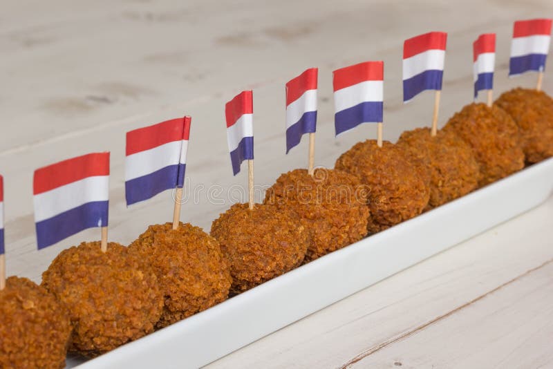 Dutch Snacks with Little Dutch Flags Stock Photo - Image of borrel ...