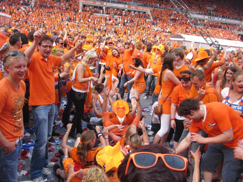 Dutch Soccer Fans editorial stock image. Image of flag - 14965924