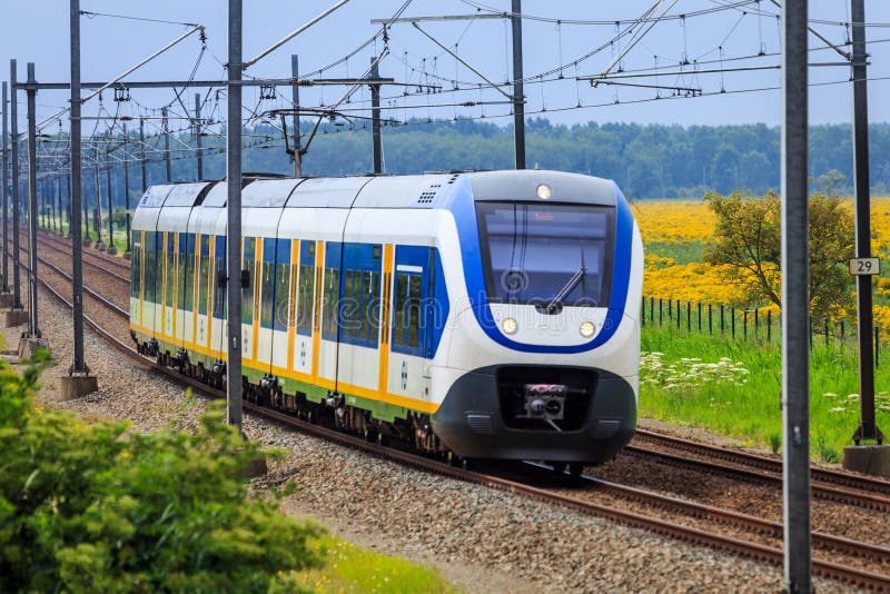 Dutch Sprinter train editorial photography. Image of modern - 96532582