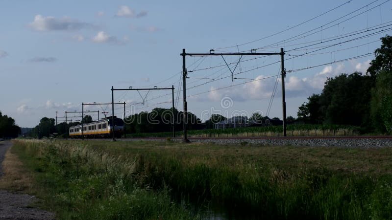Dutch Sprinter Train Passing Stock Footage - Video of intercity ...