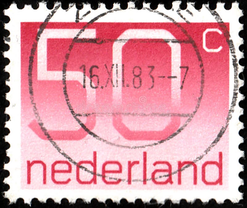 Dutch Stamp with "50 C" and "nederland", Postmarked "16.XII.83-7 ...