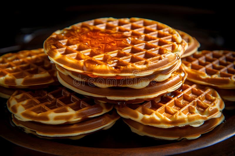 Dutch Stroopwafels, Thin Waffle Cookies Filled with Caramel Syrup Stock ...