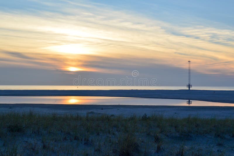 Dutch summer sunset stock image. Image of zandmotor, netherlands - 61773543