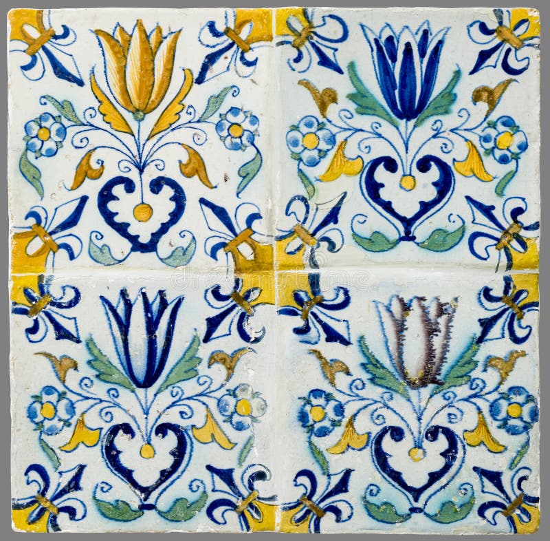 Dutch Tile from the 16th To the 18th Century Stock Image - Image of ...