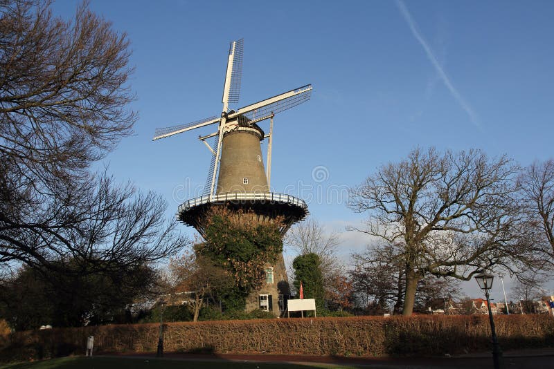 Dutch tower mill Leiden stock photo. Image of 1743, mill - 23291464