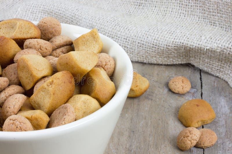 Dutch Traditional Pepernoten and Burlap Sack Stock Image - Image of ...