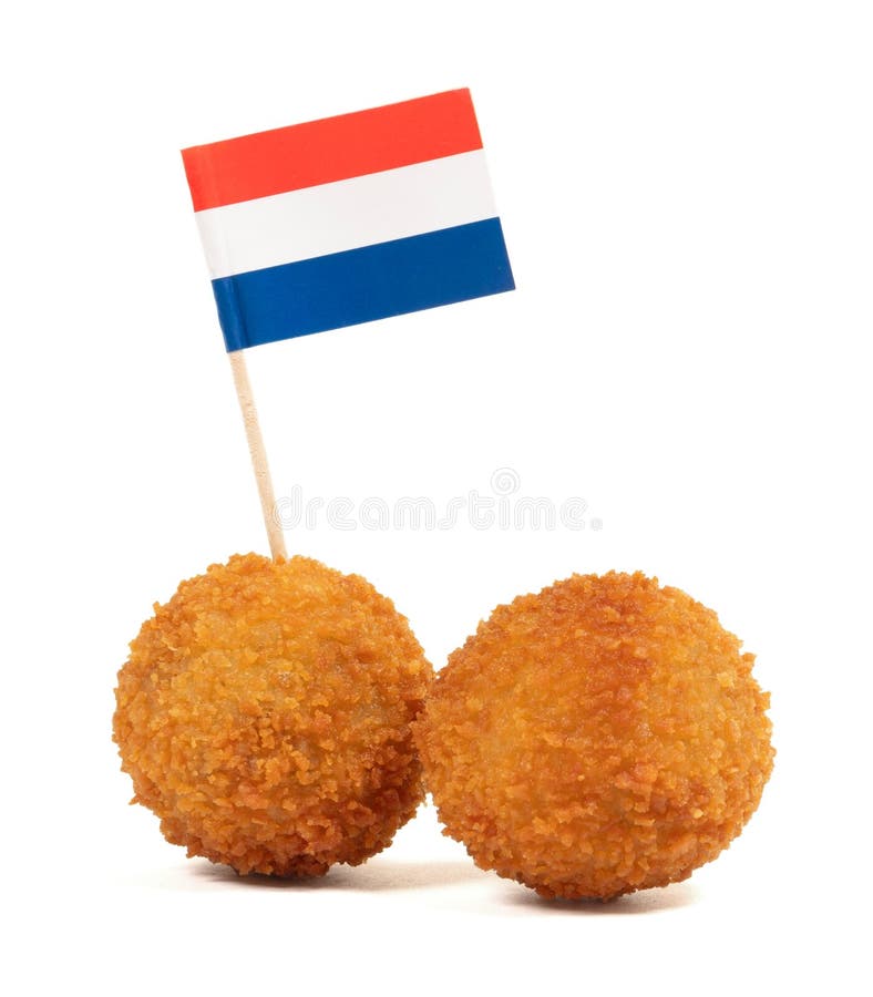 Dutch Traditional Snack Bitterbal with a Dutch Flag Stock Photo - Image ...
