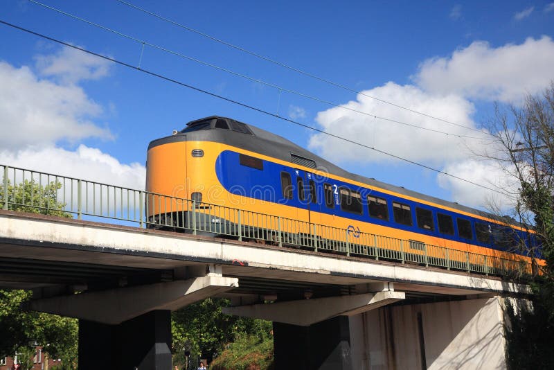 Dutch Train Crossing Bridge Editorial Image - Image of travel ...