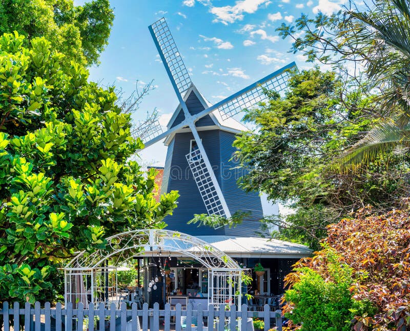 Dutch Windmill Cafe in Botanical Gardens Editorial Photography - Image ...